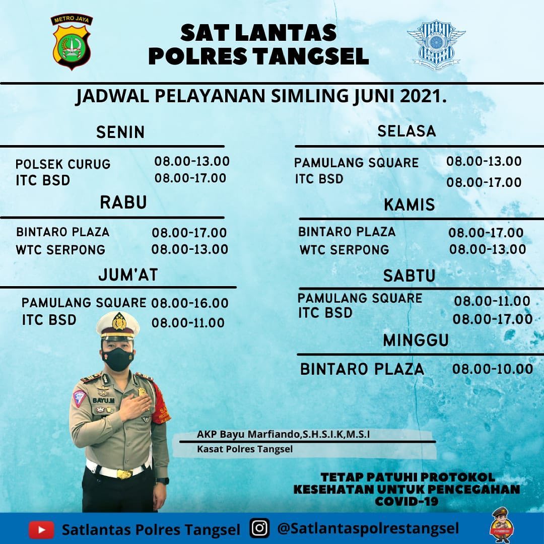 Jadwal SIM Keliling Tangsel Juni 2021, Lokasi dan Jam Pelayanan | Kabar ...